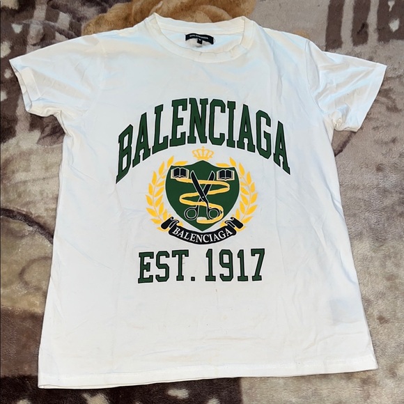 Balenciaga | Shirts | Balenciaga White Tshirt With Graphic Design ...